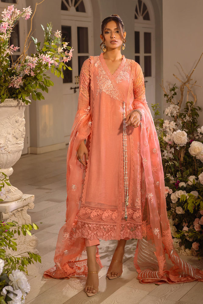 Zemira apricot - shirt and pants | Annus Abrar - Women's clothing Designer